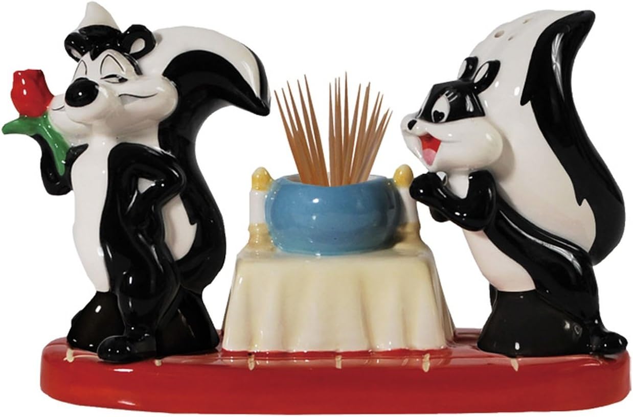 Salt & Pepper Shakers Set - Looney Tunes - Pepe Le Pew Toothpick Holder ...