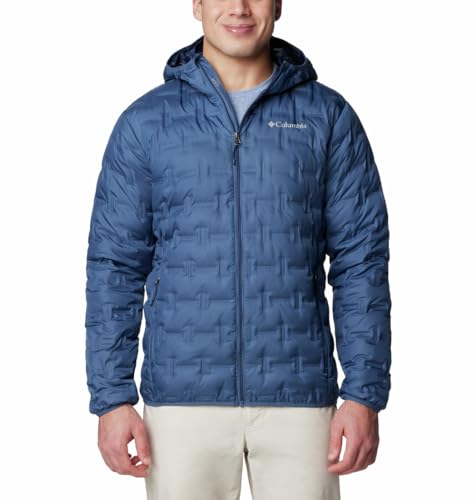 Columbia Men's Delta Ridge II Down Hooded Jacket, Dark Mountain, Medium ...