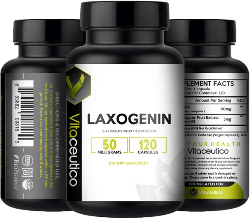 LAXOGENIN 50mg x 120ct - by VITACEUTCO - Supports Increased Protein ...