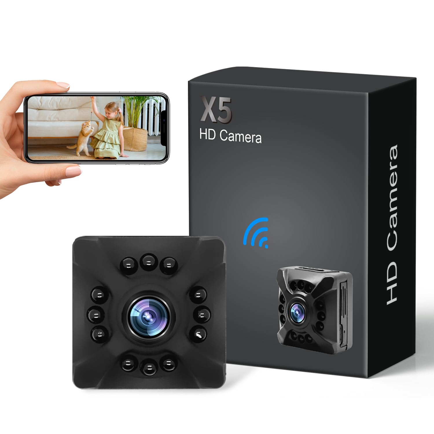 Inateck 2024 Updated 1080P Hidden Camera - Indoor Camera - Nanny Cam ...