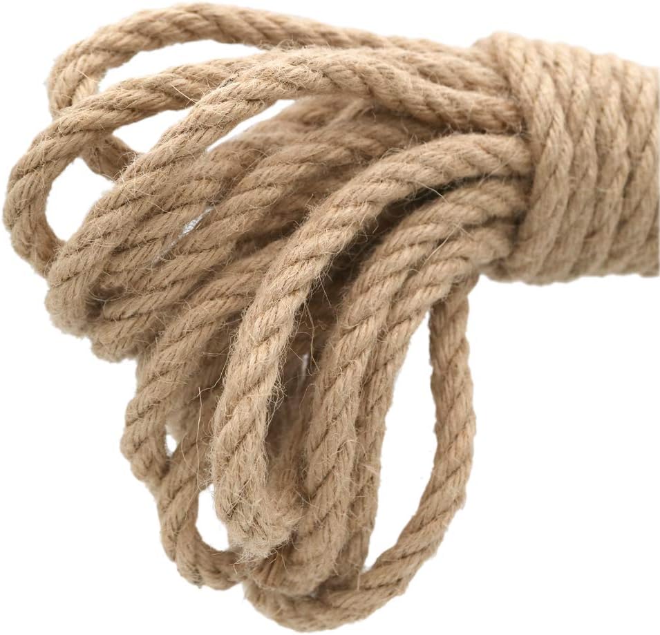 KINGLAKE 8mm Thick Garden Jute Rope String 4-Ply 10 m Strong Hemp Rope ...