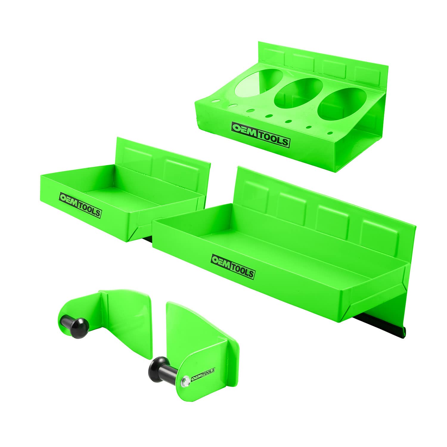 OEMTOOLS 24647 4 Piece Magnetic Tool Tray Set, Green Magnetic Tool Box ...