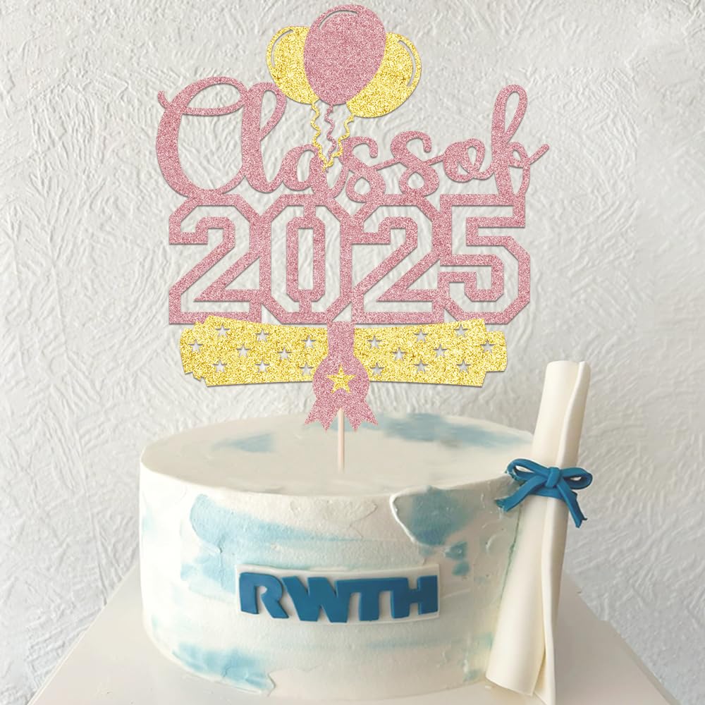 Sodasos Class of 2025 Cake Topper,Congrats Grad Cake Decoration for ...