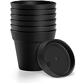 Amazon.com: FHWTY 6 Pack Plastic Plant Pots with Drainage Holes and ...