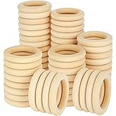 Amazon.com: 80PCS 3 inch Unfinished Wood Rings 70mm Wooden Rings for ...