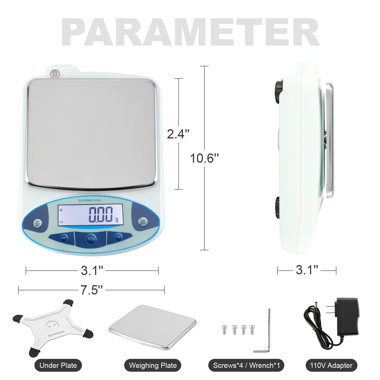 RESHY Lab Scale 3000g X 0.01g High Precision Digital Analytical 0.01g ...