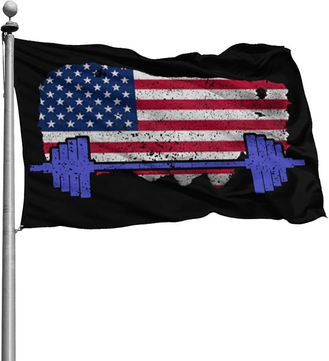 Amazon.com : Gym Fitness Weightlifting USA Flag Lifting Flag 4X6 Foot ...