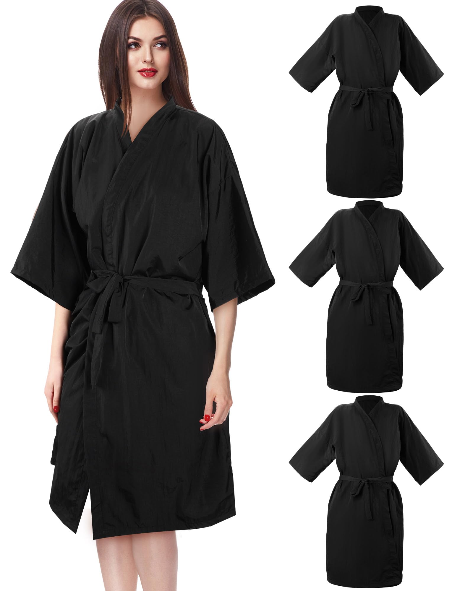 Toulite 4 Pcs Salon Client Gown Robes Cape Hair Salon Black Smock ...