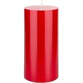 Amazon.com: Mega Candles 1 pc Unscented Solid Red Pillar Candles, Hand ...