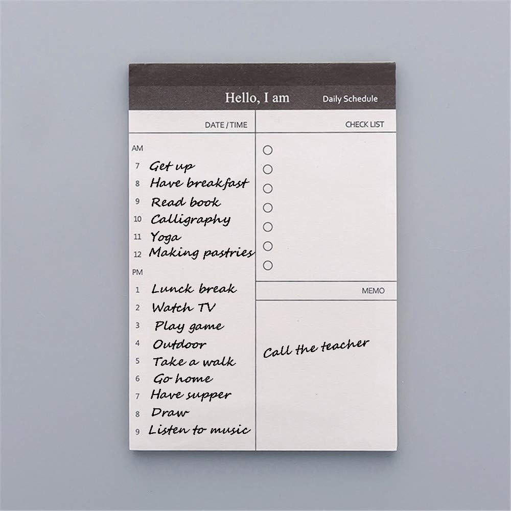 Daily Schedule Weekly Planner Notepad，Tear Off Sheets Notes ，Meal ...