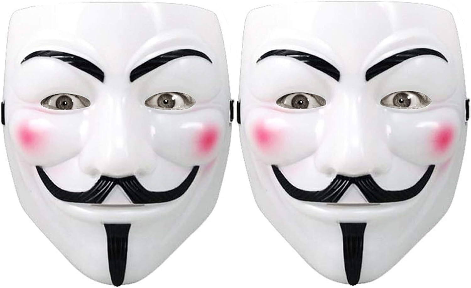 Amazon.com: Hacker Mask for Costume Kids - 2 Pack White Anonymous Face ...