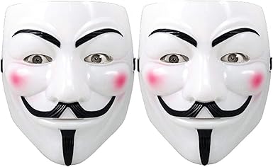 Amazon.com: Hacker Mask for Costume Kids - 2 Pack White Anonymous Face ...