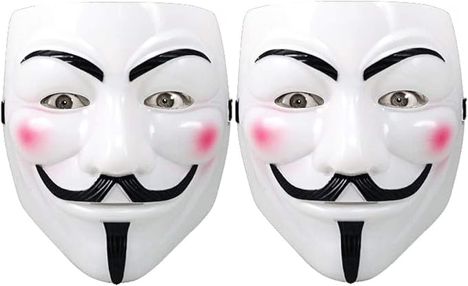 Amazon.com: Hacker Mask for Costume Kids - 2 Pack White Anonymous Face ...