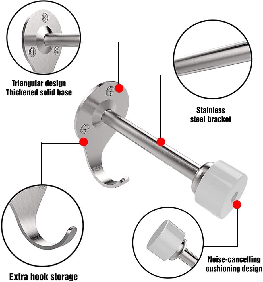 Bestgle 4 Packs Door Stop Stopper with Hook Hanger, Heavy Duty ...