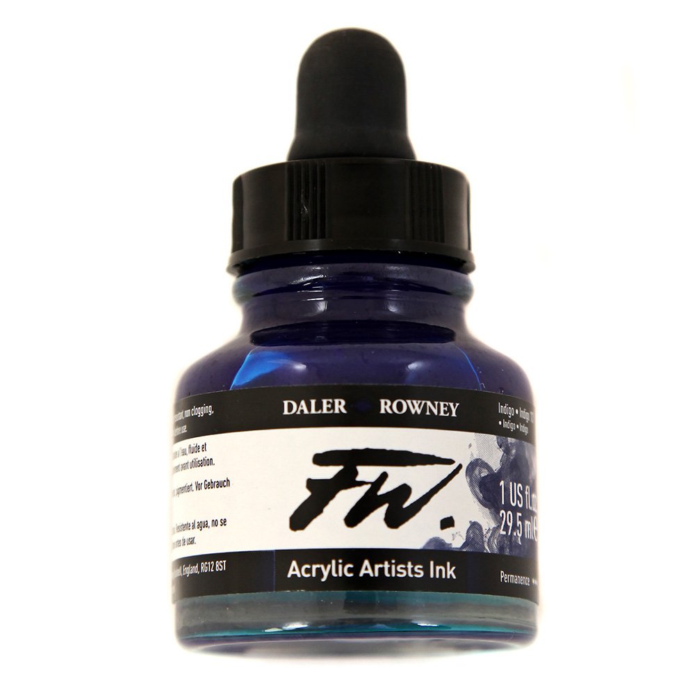 Buy Daler-Rowney FW Acrylic Ink Bottle Indigo - Versatile Acrylic ...