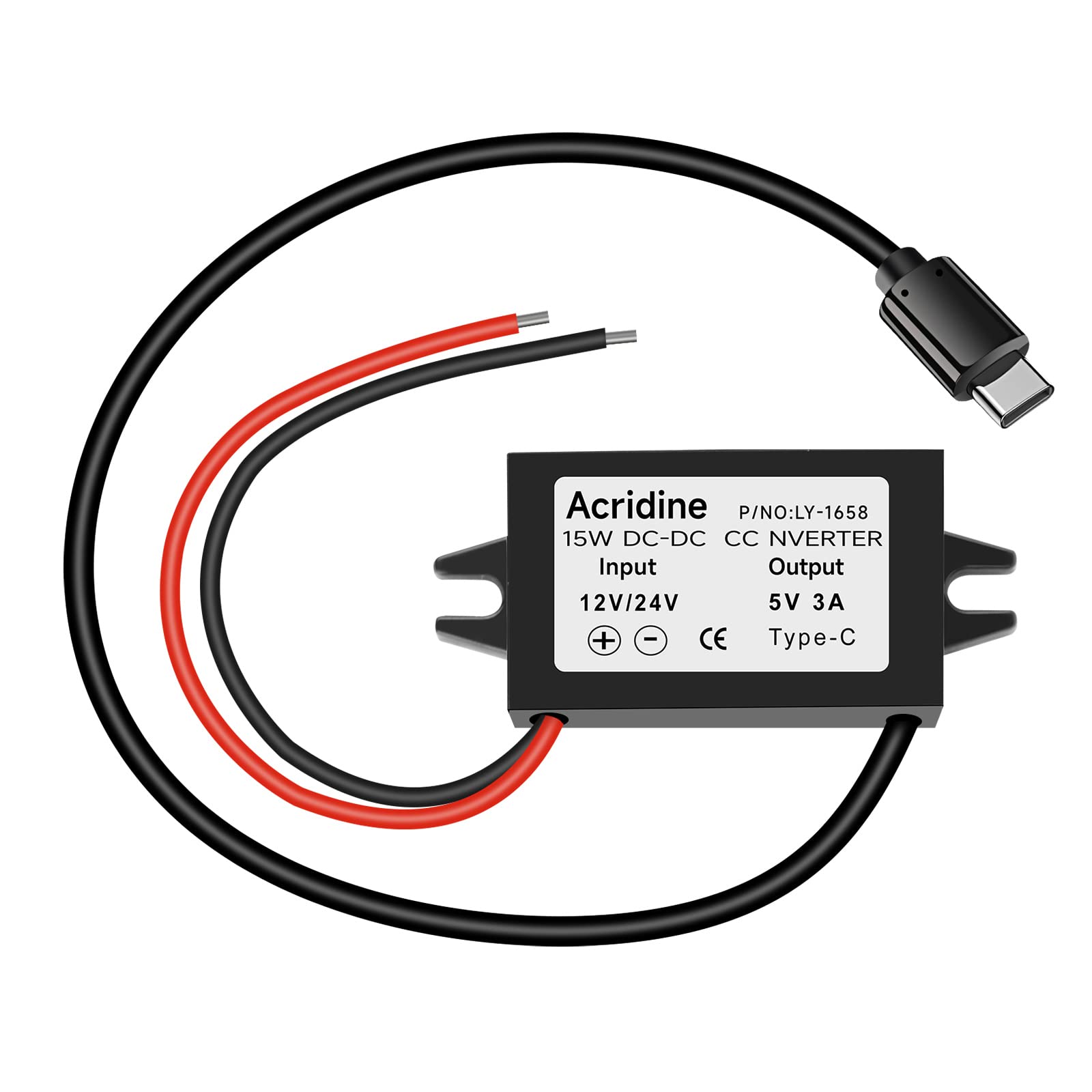 Mua 1 Pack 12V/24V to 5V USB C Buck Converter 3A 15W Type C Output ...