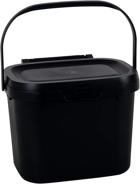 Addis Everyday Kitchen Food Waste Compost Caddy Bin, 4.5 Litre, Black ...