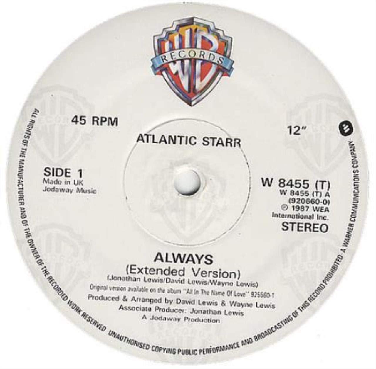 Atlantic Starr - Atlantic Starr - Always - Warner Bros. Records - W ...