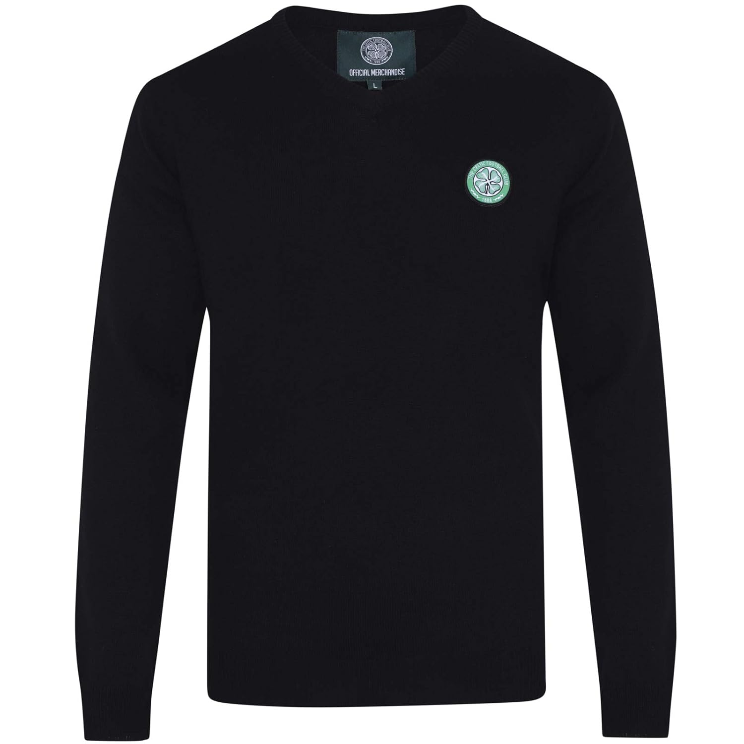 Celtic FC Official Football Gift Mens Crest Knitted V-Neck Jumper ...