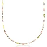 Amazon.com: Barzel 18K Gold Plated Baguette Multi Stone Crystal ...