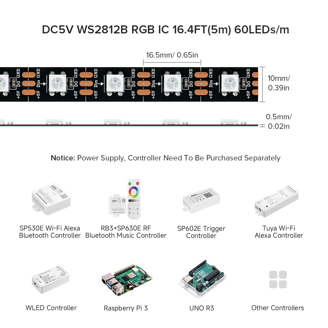 Mua BTF-LIGHTING WS2812B IC RGB 5050SMD Pure Gold Individual ...