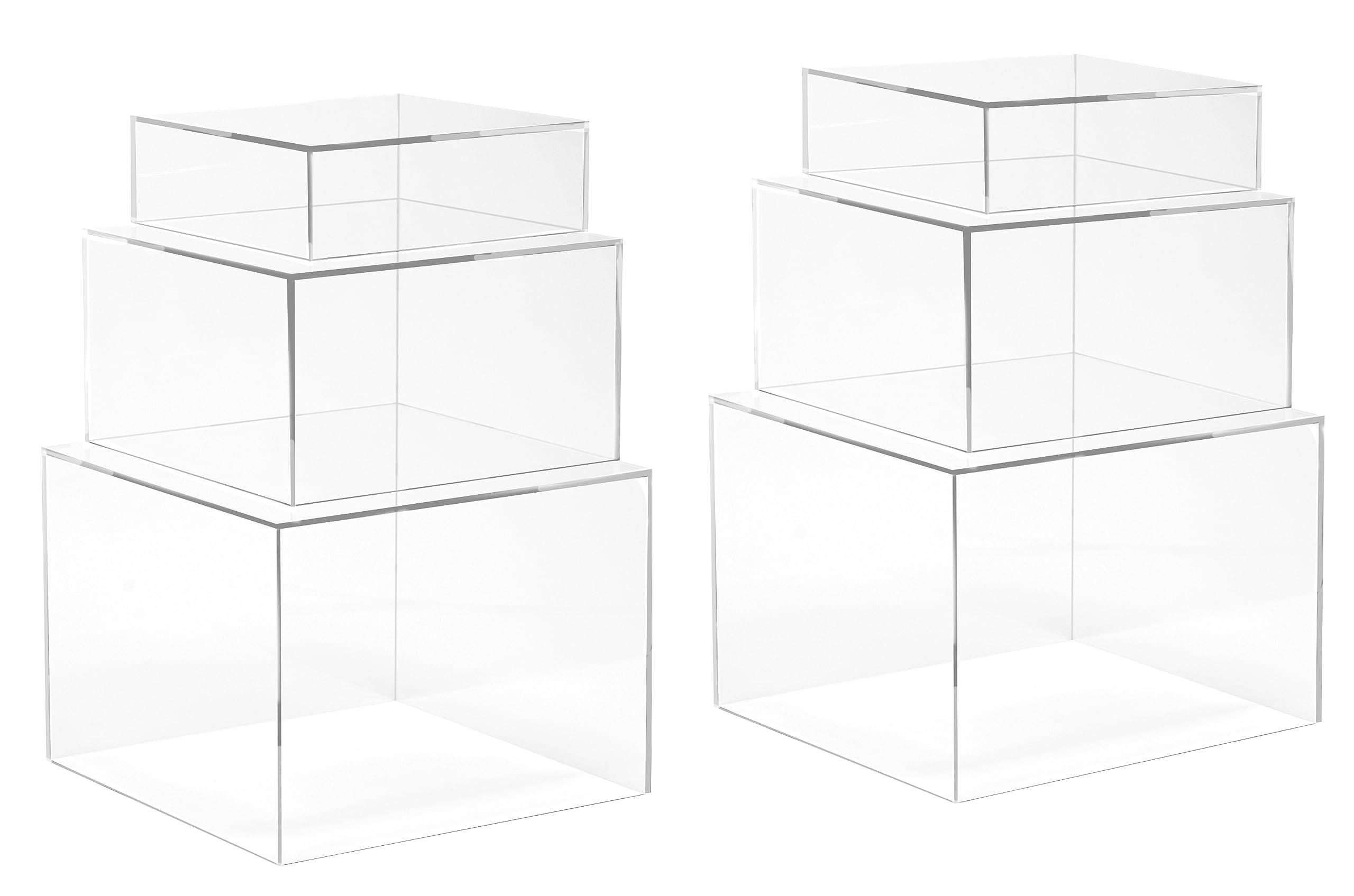 Red Co. Set of 3 Crystal Clear Acrylic Cube Display Nesting Risers with ...