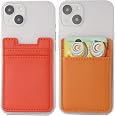 Amazon.com: 2Pack Phone Card Holder,Leather Phone Wallet Adhesive Stick ...