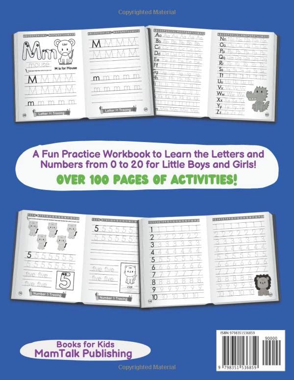 Learn to Trace Alphabet Letters and Numbers from 0 to 20: A Fun ...