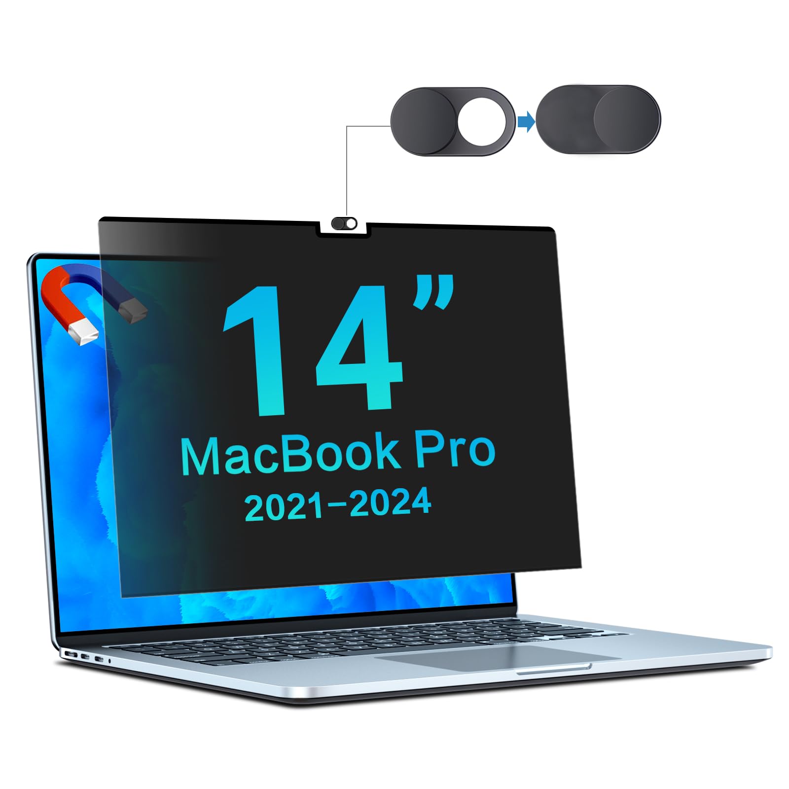 Magnetic Privacy Screen for MacBook Pro 14 Inch (2021, 2022, 2023, 2024 ...