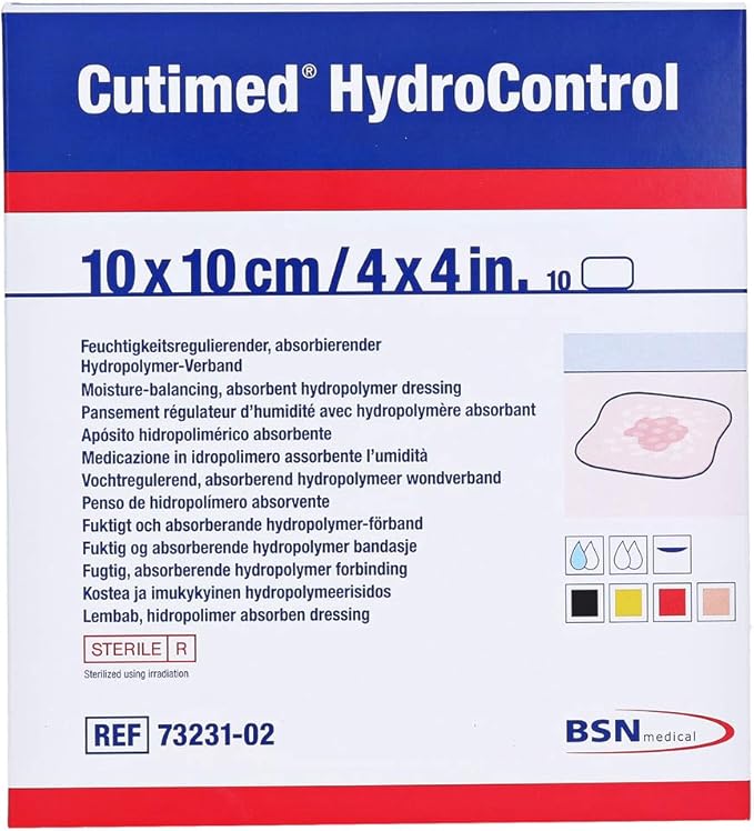 Aposito Cutimed Hydrocontrol 10x10 cm caja 10 piezas previene y trata lesiones ocasionadas por ...