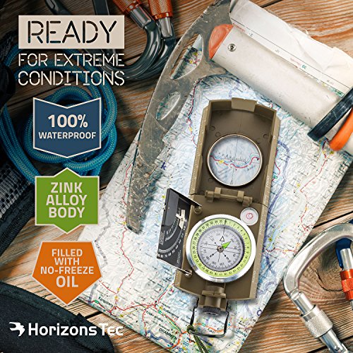 Horizons Tec Military Floating Compass Kit | Waterproof Zinc Alloy Body ...