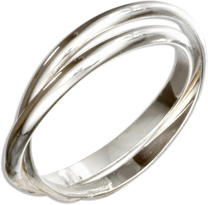 Amazon.com: Sterling Silver 925 Two Band Slide Ring (size 09): Jewelry