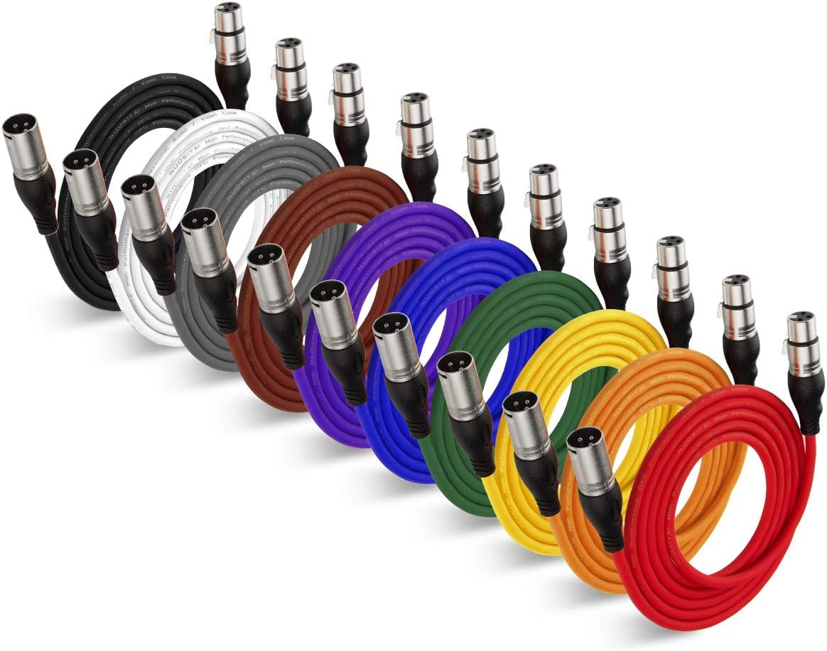 NUOSIYA XLR Cable (10 Colors/2m), High Quality Ergonomic Design Clearer ...