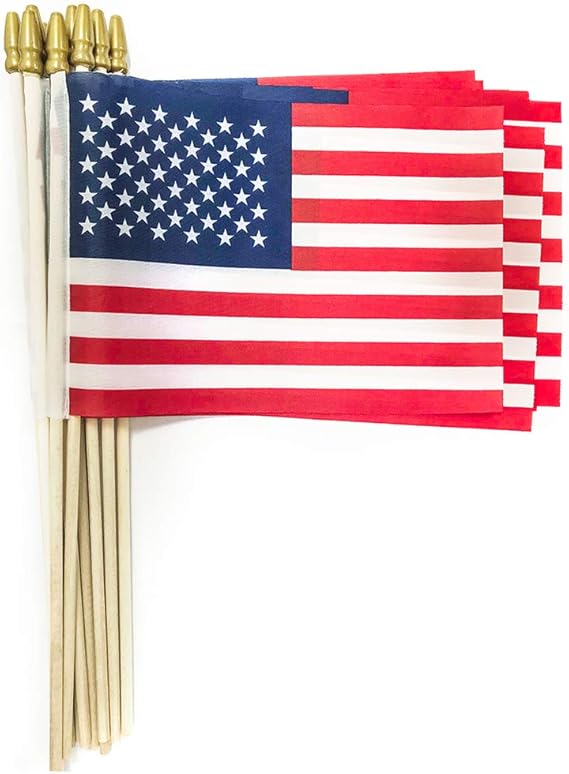 Amazon.com : Xibaeu Small American Flags on Stick 5x8 Inch/Small US ...