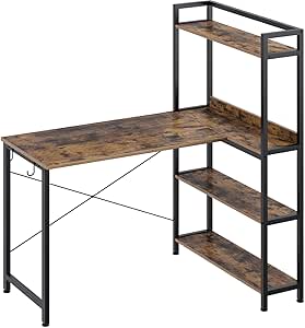 Amazon.com: Rolanstar Computer Desk with Storage Shelves 47", Home ...
