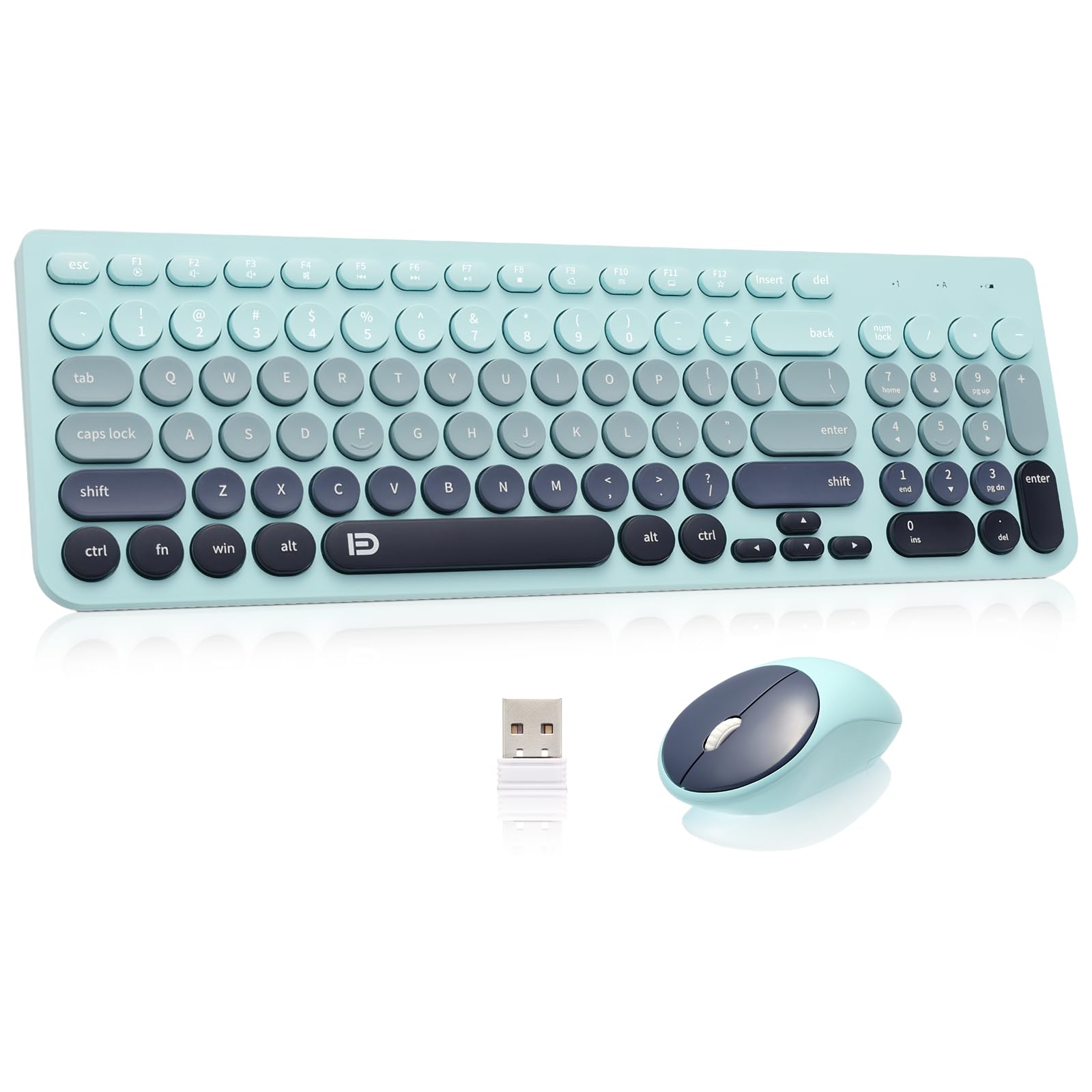 Wireless Keyboard and Mouse Combo, Retro Typewriter Wireless Keyboard ...