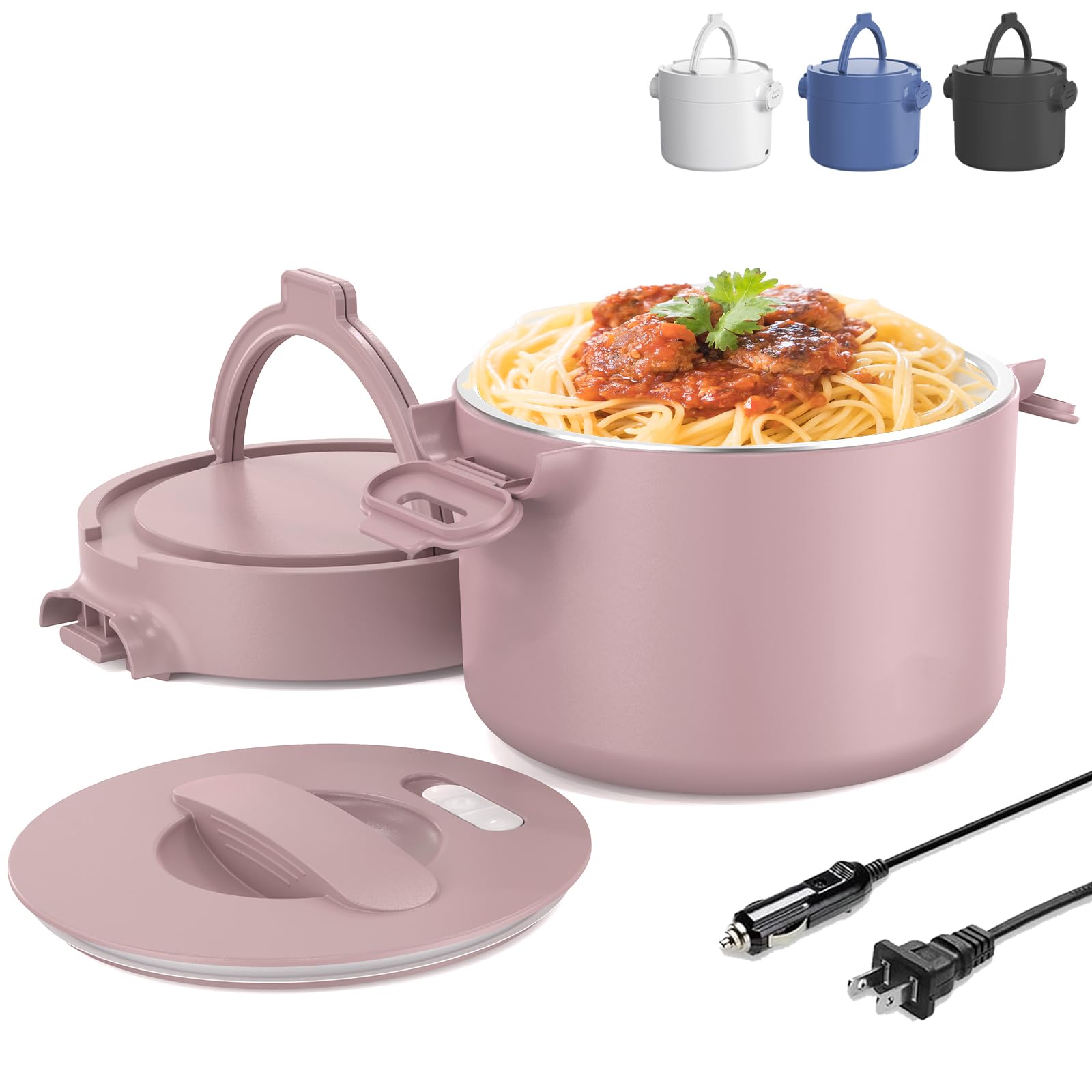 Budth Electric Lunch Box Food Warmer: 100W Heated Lunch Box for Adults ...