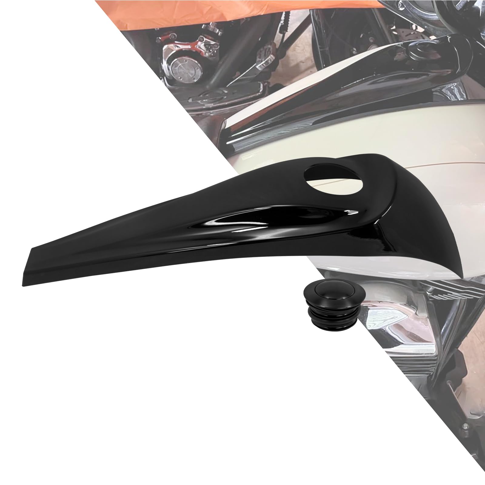 HDBUBALUS Motorcycle Smooth Dash Fuel Console with Gas Tank Cap Covers ...