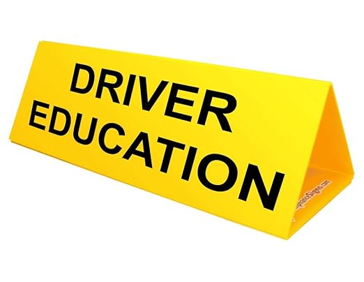 Driver Education Yellow Car Topper Sign, 30x10 inch Corrugated Plastic ...