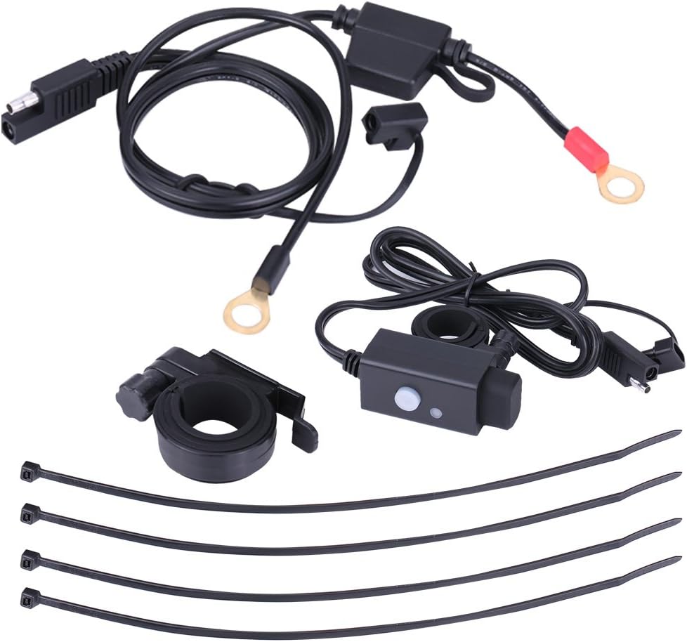 Keenso Motorcycle Usb Charger, Universal Motorcycle SAE to USB Cable ...