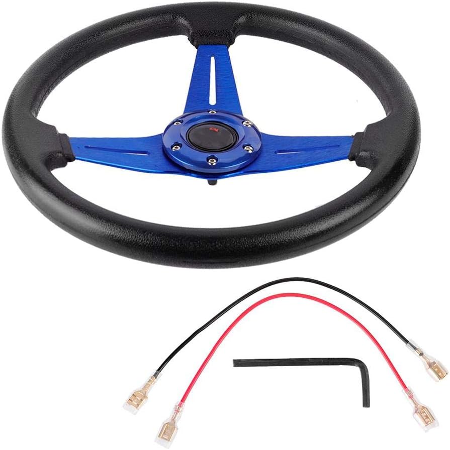 Amazon.fr : Volant, 14 pouces 350mm En Aluminium Universel En Cuir PU ...