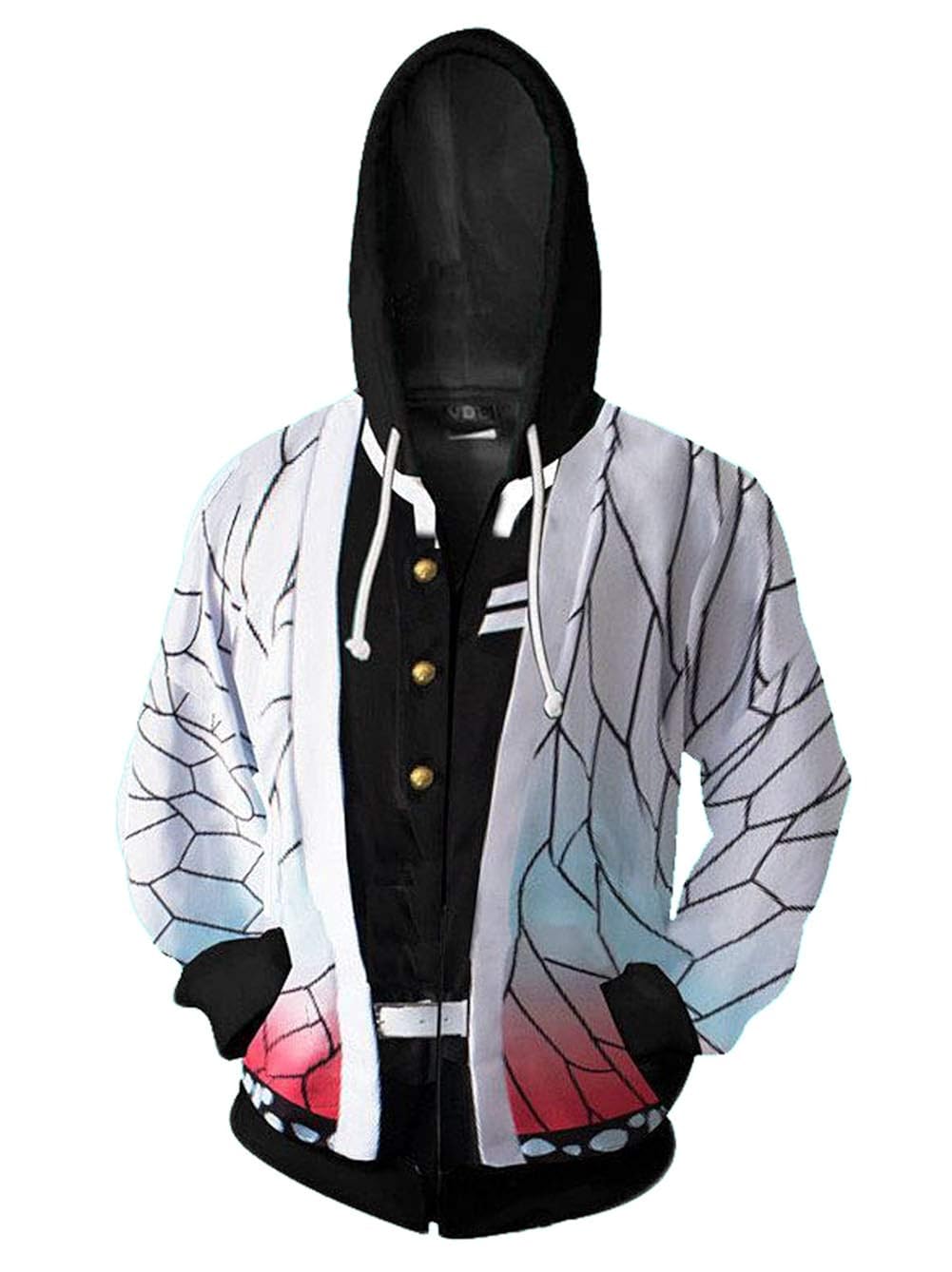 Gmoke Anime Demon Slayer Cosplay Zipper Hoodies, Unisex 3D Digital ...