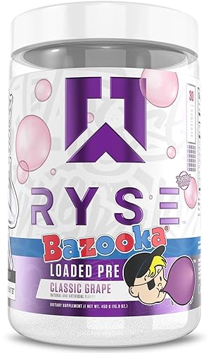 RYSE Loaded Pre Workout Powder - Bazooka Grape - Daily Pre-Workout for ...