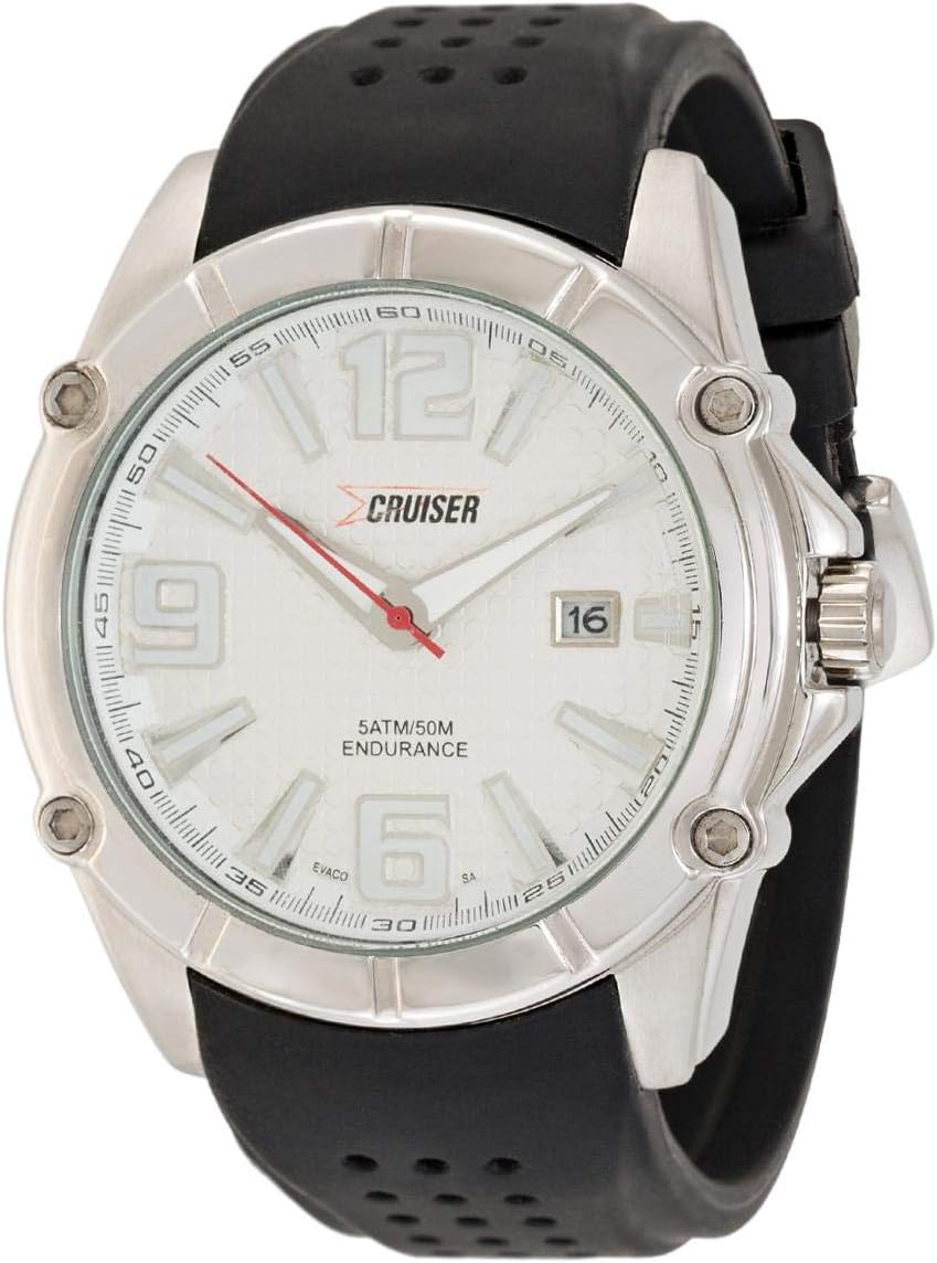 Cruiser Men's White Dial Rubber Band Casual Watch - 2527: Buy Online at ...