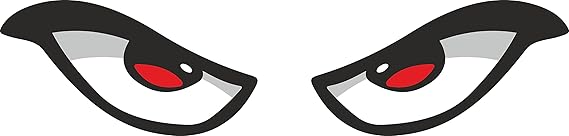 Amazon.com : 2 x EVIL EYES Car Motorcycle Helmet Van Stickers Decals 1 ...