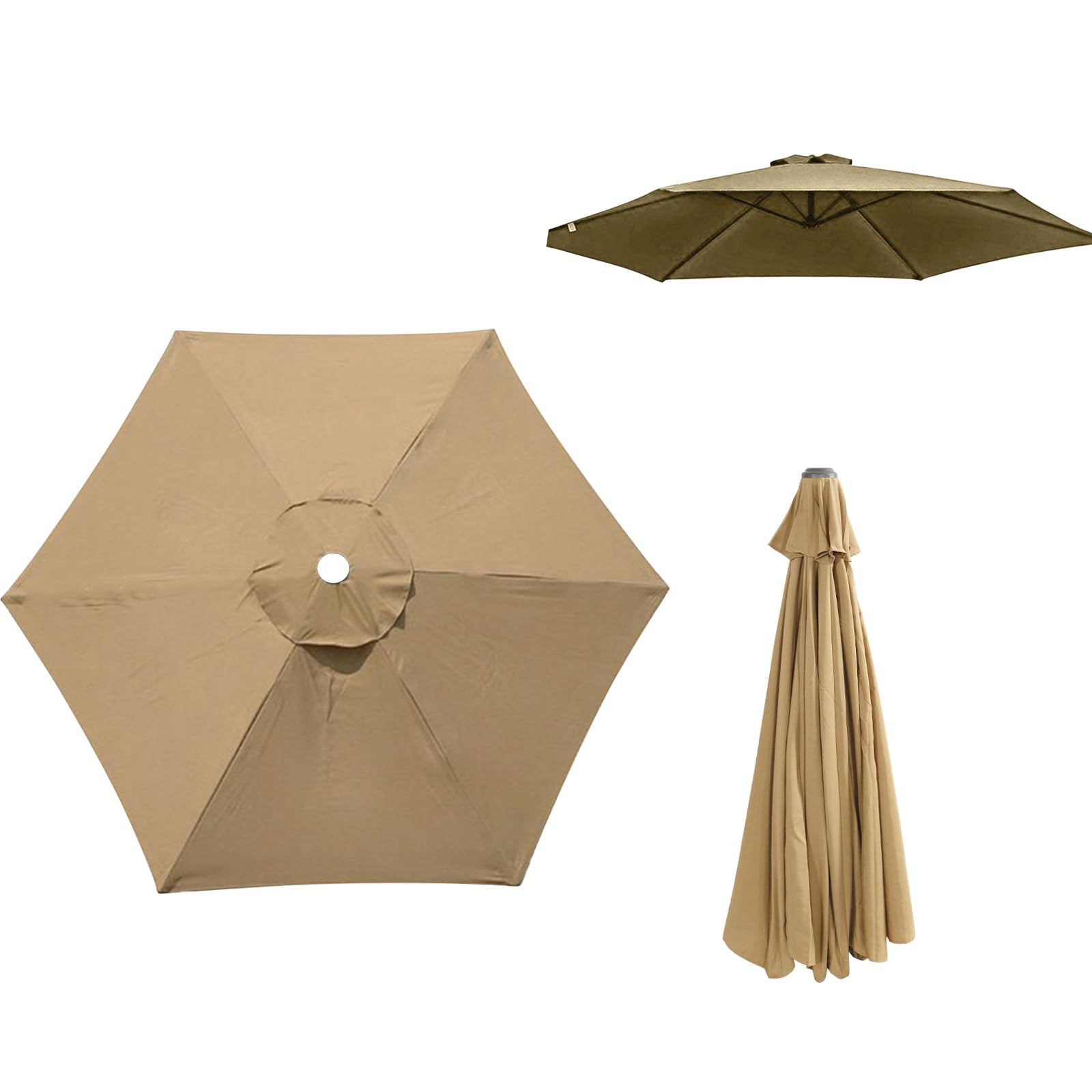 ZIAERKOR Replacement Parasol canopy for 9.8ft, Patio Parasol ...