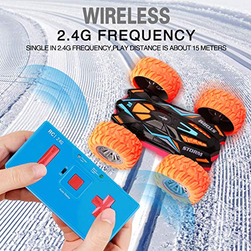 MSLAN Cyclone Mini Remote Control Car for Kids - Double Sided Fast Off ...