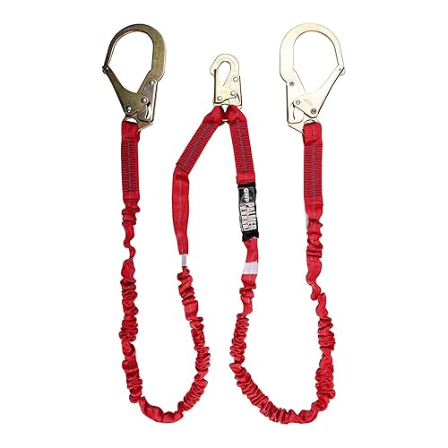 Palmer Safety L122133 6 FT Double Legs Safety Lanyard Internal Shock ...