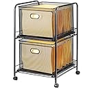 Amazon.com : Halter Steel Mesh 2 Tier Rolling File Cart Bundle with 40 ...