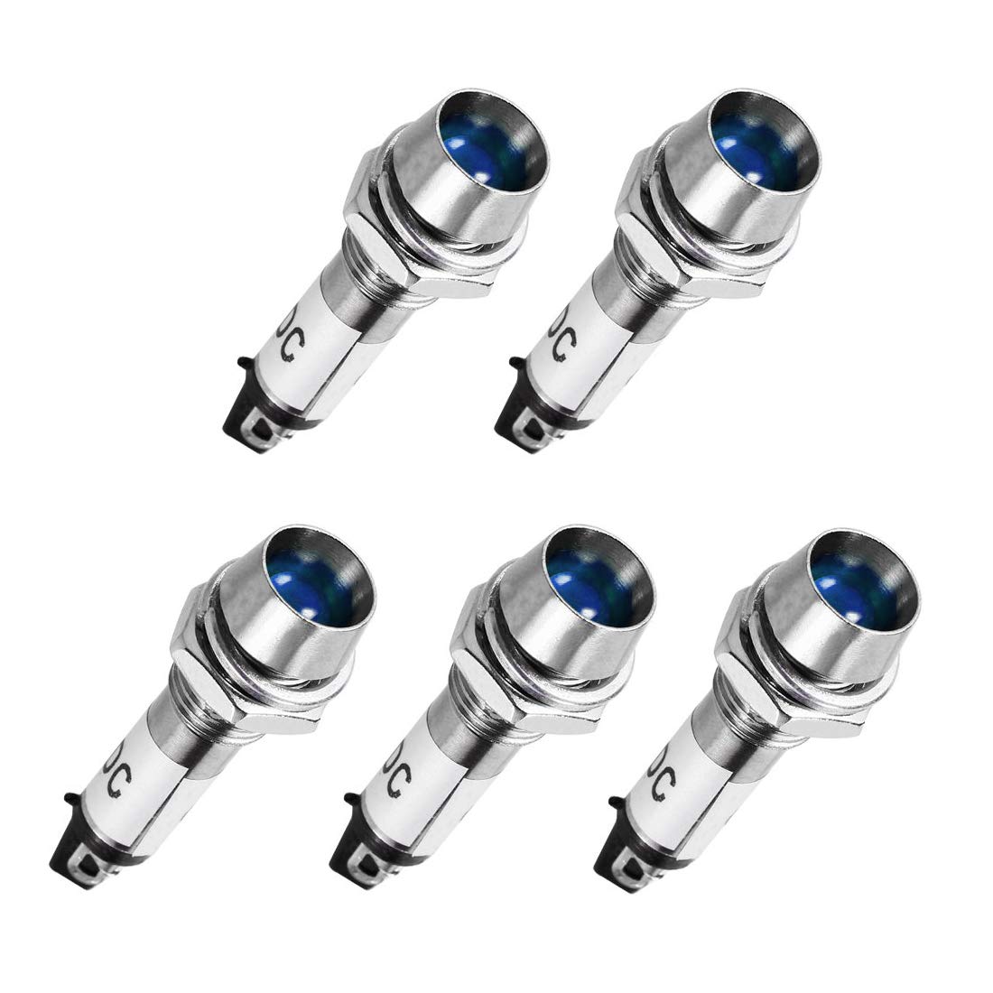 VictorsHome Indicator Light 110V AC Red 5/16 Inch 8mm Metal Shell Panel ...